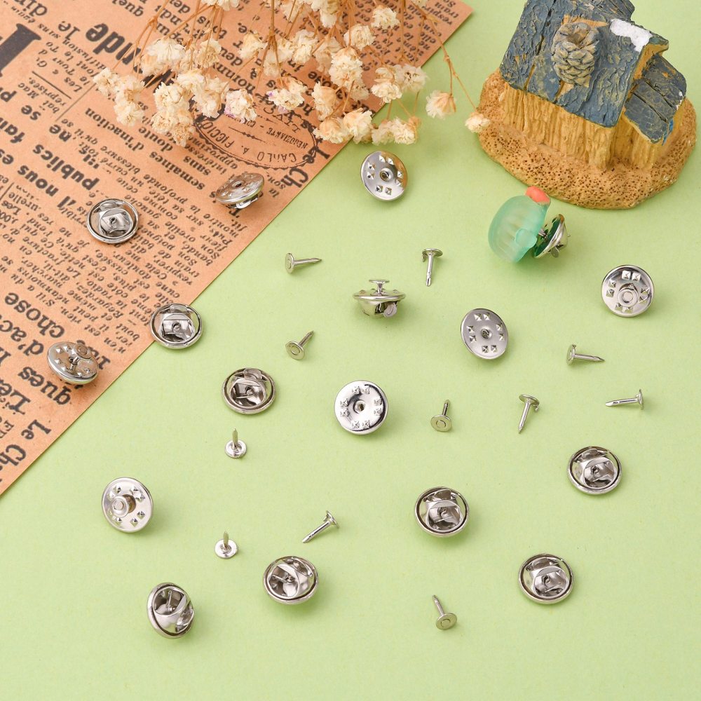 Artizan Shop | Sistem pin si fluturas pentru brosa argintiu inchis 5 mm ...