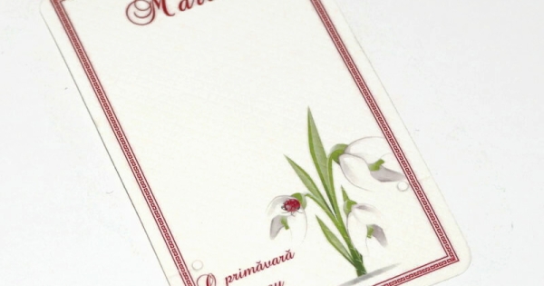 Artizan Shop | Cartonase martisor model ghiocei 9x5.2 cm 10 buc